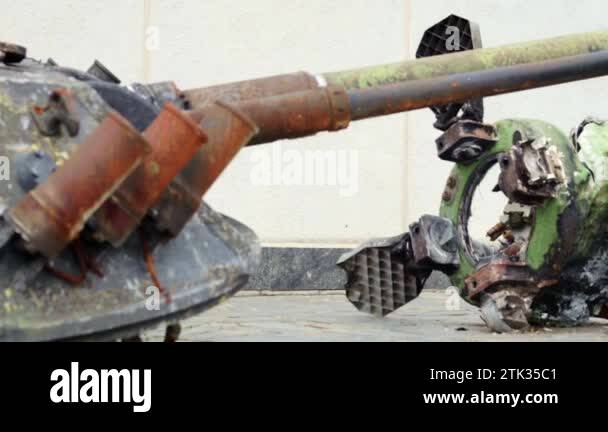Parts of a tactical ballistic missile, OTR-21. Destroyed Russian ...