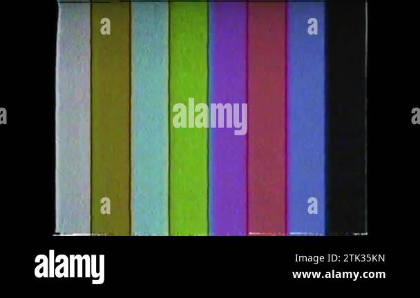 SMPTE color bars with VHS effect. SMPTE color stripe technical problems ...