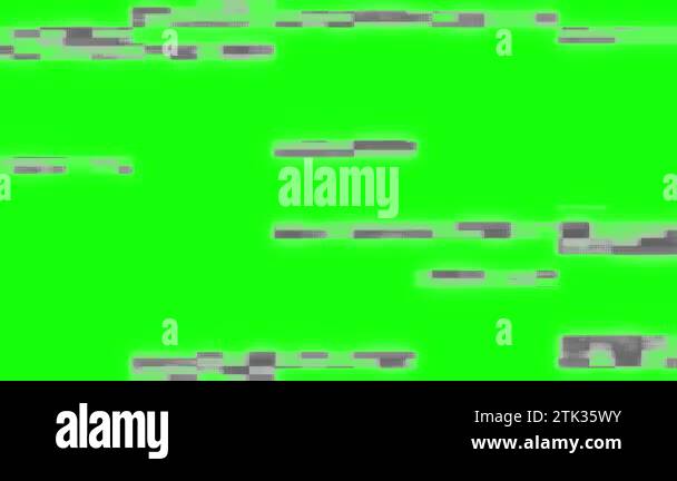Green screen. Glitch and VHS effect. Digital pixel noise glitch effect ...