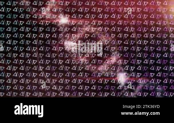 Animation of database, abstract shapes, lens flare over illuminated dna ...