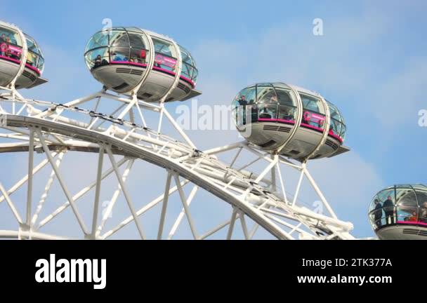 Close Up view of the London eye ferris wheel in London. One of the ...