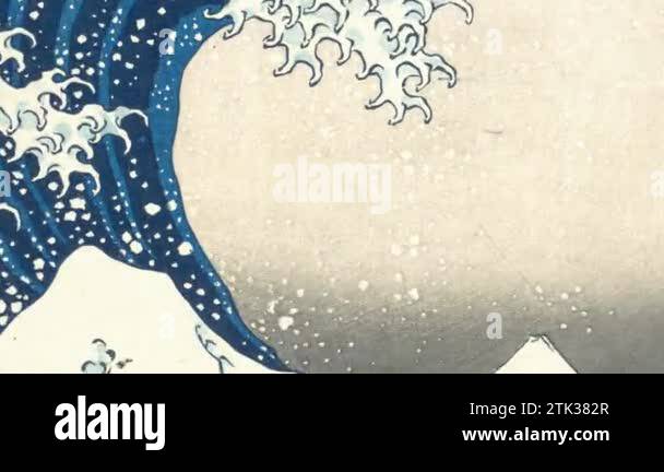 The Great Wave off Kanagawa, Hokusai - Infinite Zoom Animation Stock ...