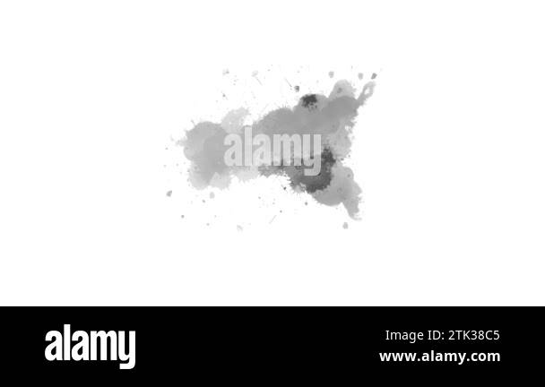 Ink drops effect animation. Ink brush stroke transition. Ink splash ...