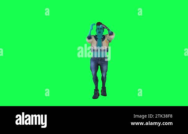 3D space blue animated man dancing and waving his arms and legs from ...