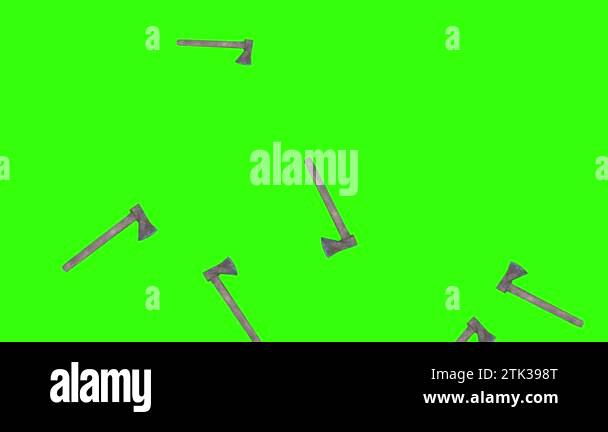 ax hatchet tools animation on green screen, graphic source, chroma key ...