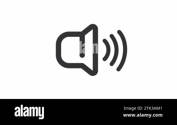 Animated high volume line ui icon. Sound loudness level. Seamless loop HD video with alpha ...