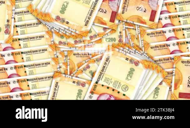 Indian Rupee banknotes in a cash fan mosaic pattern loop. India Rupee ...