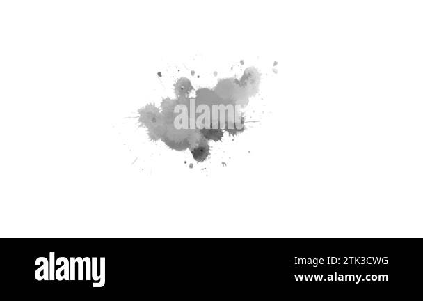 Ink drops effect animation. Ink brush stroke transition. Ink splash ...