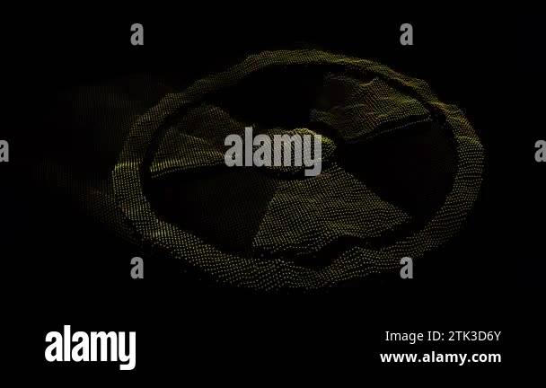 Radioactive contamination warning symbol black background animation ...