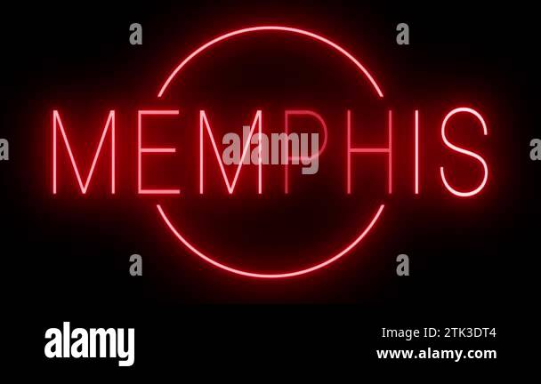 Red flickering and blinking animated neon sign for Memphis Stock Video ...