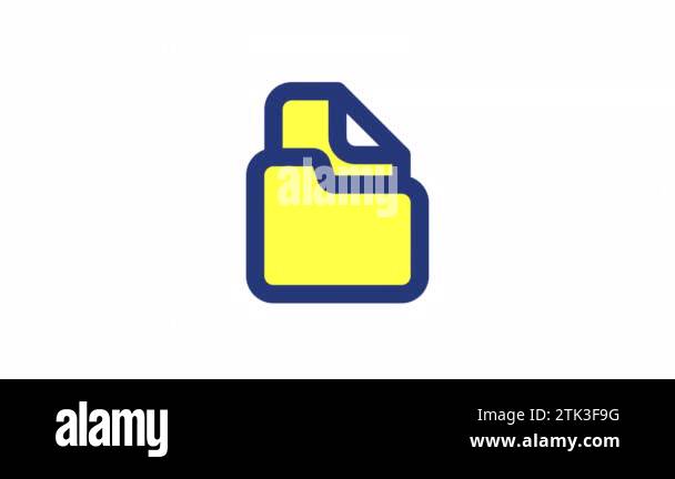 Animated folder color ui icon. Digital storage. Documents organization. Seamless loop HD video ...