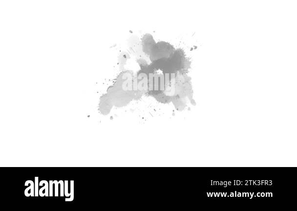 Ink drops effect animation. Ink brush stroke transition. Ink splash ...
