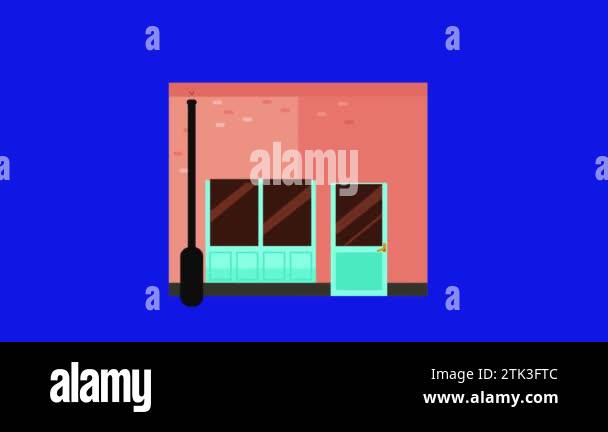 House Before and After Presentation on Green Screen. Old Building vs ...
