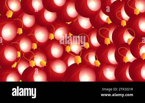Animation of multi-colored Christmas balls on a green screen. Christmas ...