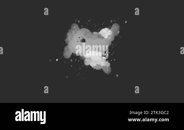 Ink splatters compositing animation. Ink brush stroke transition. Ink ...