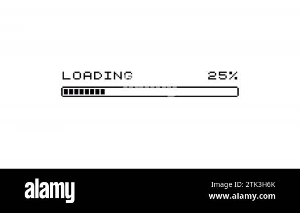 Loading Progress Bar. 4K Video. Pixel Preloader. Downloading Barloading ...