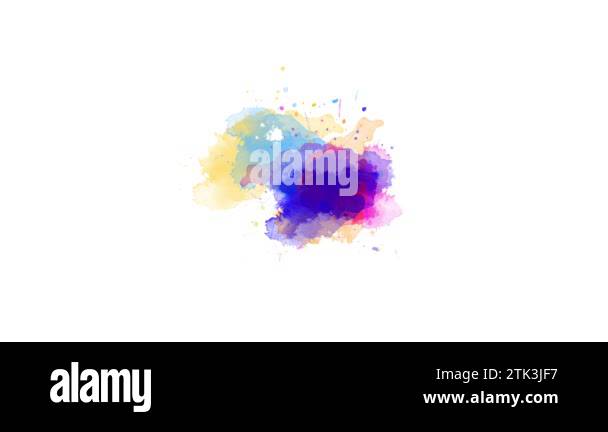 ink transitions splatter blot spreading. watercolor paint brush stroke ...