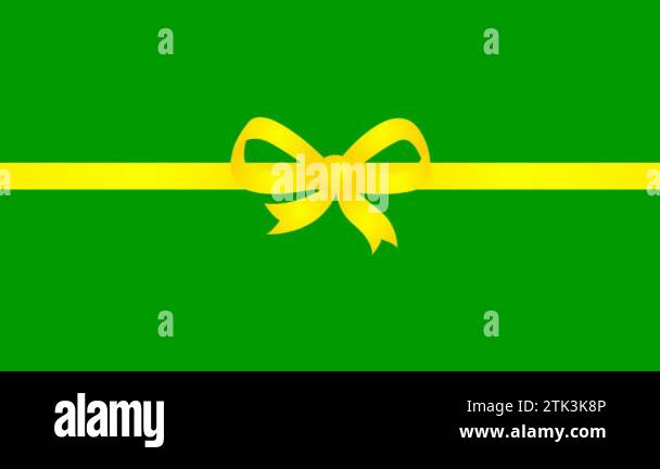 Animated yellow ribbon with a bow. Vector illustration isolated on the ...