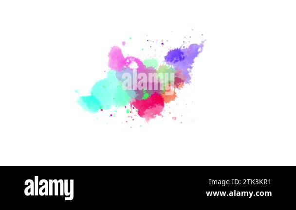 fluid ink splash transition on a white background. watercolor paint ...