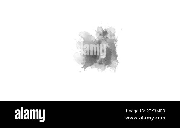 Ink drops effect animation. Ink brush stroke transition. Ink splash ...