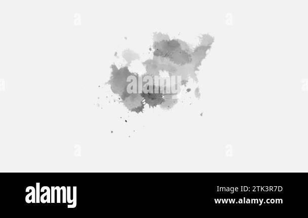 A colorful water brush ink spot appears on a white background. Abstract ...