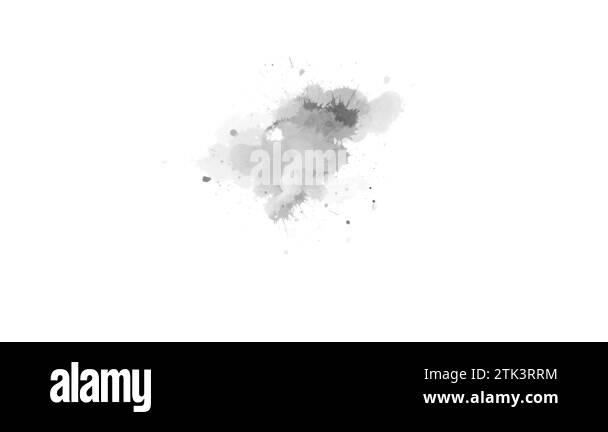 fluid ink splash transition on a white background. watercolor paint ...