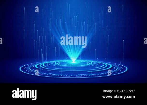 Digital blue landscape particle wave Communication or social media network connections ...