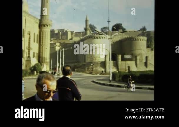 Cairo, Egypt March 1977: Cairo city view and street view with people ...