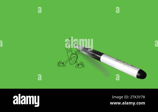 draw young man falling over up to down suddenly from road with black ...