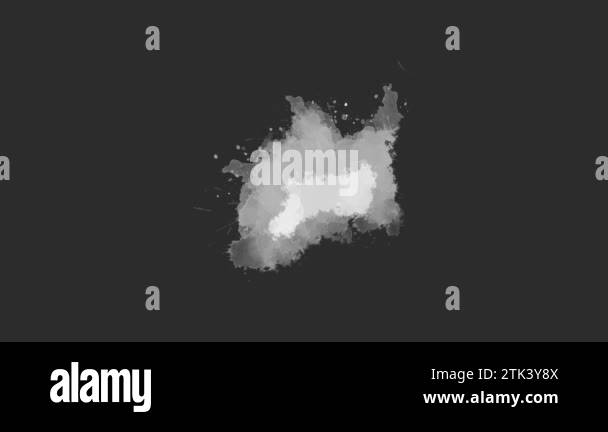 Ink splatters compositing animation. Ink brush stroke transition. Ink ...