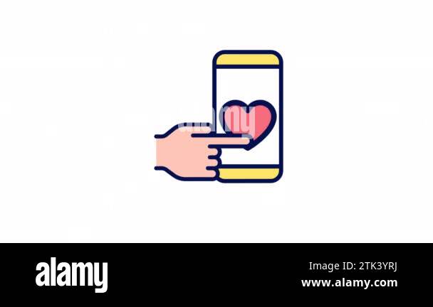 Animated mobile donation color icon. Nonprofit organization. Online ...