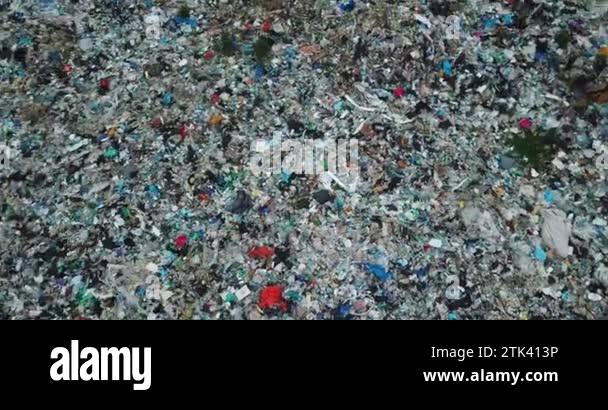 Large-scale pollution of the environment with garbage. Shooting from a ...