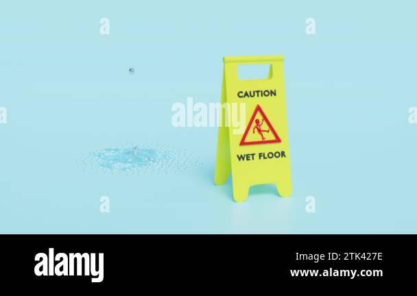 caution slippery or wet floor caution plastic sign with wet area ...