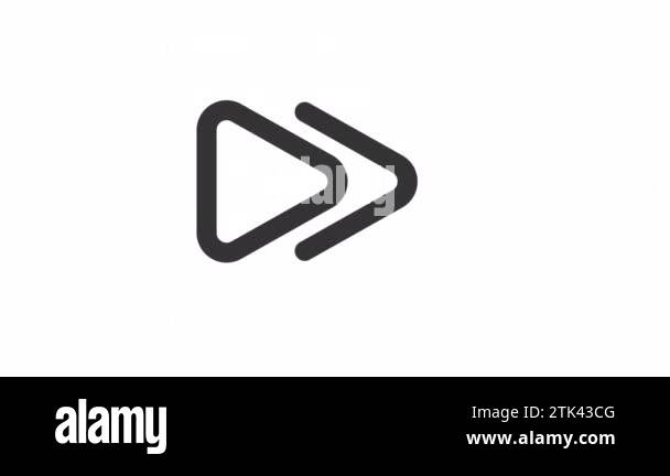 Animated fast forward line ui icon. Multimedia player. Seamless loop HD ...