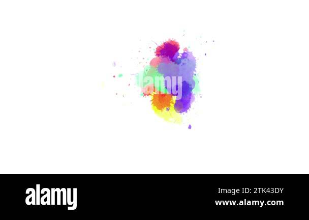 fluid ink splash transition on a white background. watercolor paint ...