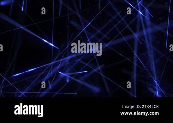 Glowing electric blue laser beams motion background with shiny ...