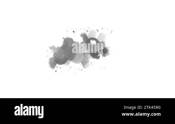 Ink drops effect animation. Ink brush stroke transition. Ink splash ...