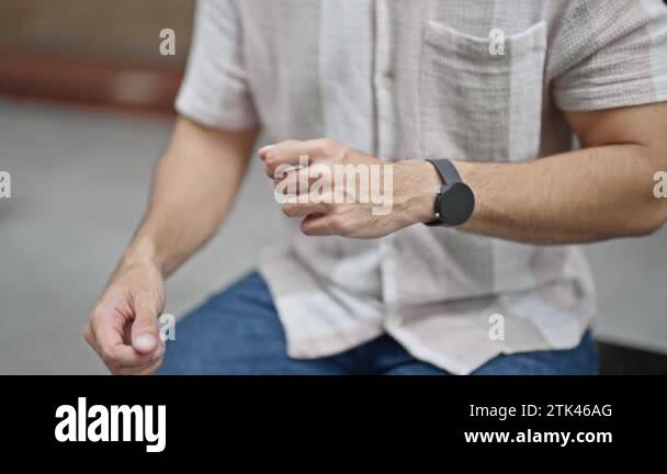 Man pointing at watch sitting Stock Videos & Footage - HD and 4K Video ...