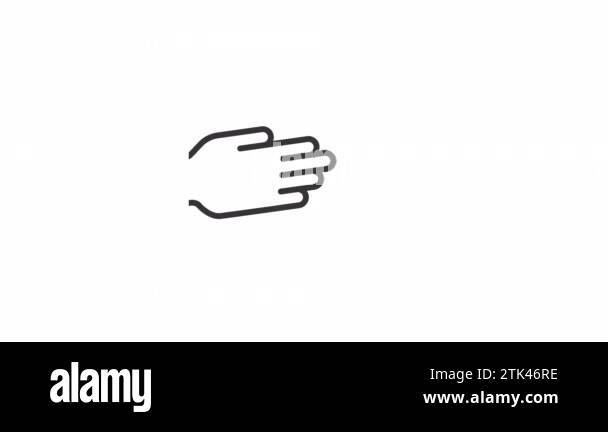 Animated right hand linear icon. Open palm. Stretching arm. Gesturing ...