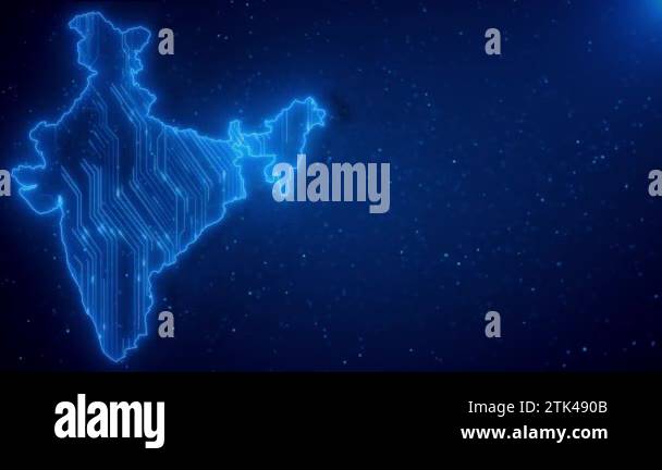 Digital India map Global Network Connections digital cyber technology ...