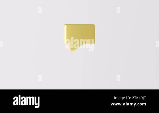 3D Minimal golden chat 2023 on isolate white background. concept of ...