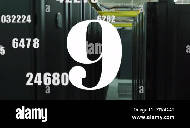Animation of countdown over multiple changing numbers against computer ... Animation of countdown over multiple changing numbers against computer ...