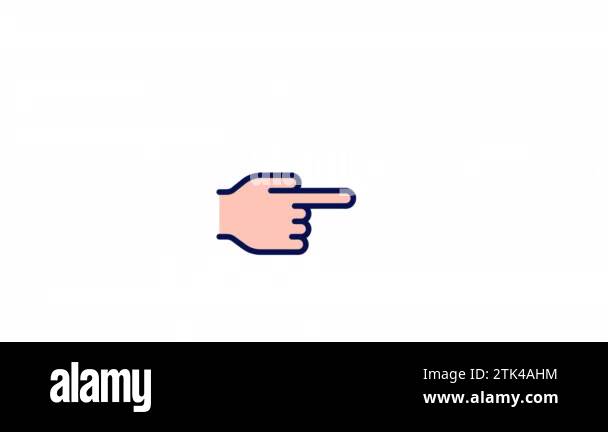 Animated click color icon. Choose option. Index finger pointing. Look ...