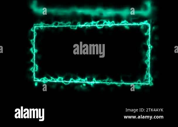 An animated lightning border frame on a black background electrifies ...