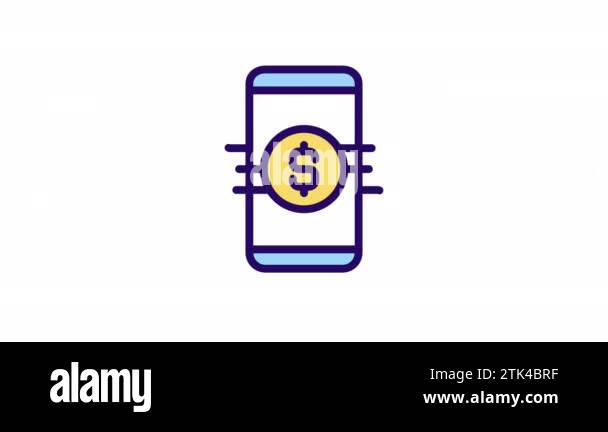 Animated banking app color icon. Saving account in phone. Digital ...