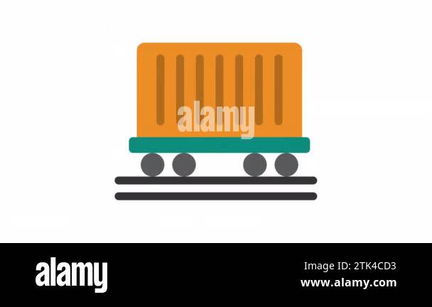 Container, Transport Logistics animated icon on transparent background ...