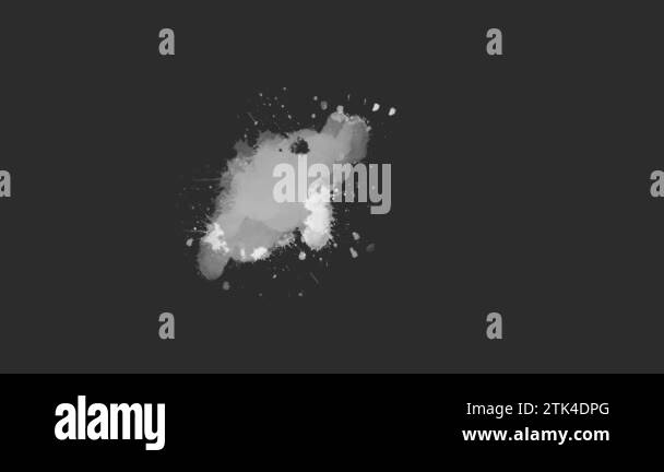 Ink splatters compositing animation. Ink brush stroke transition. Ink ...