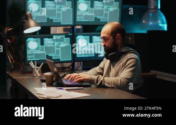 Cyber scammer hacking server to destroy information, breaking into corporate data network with ...