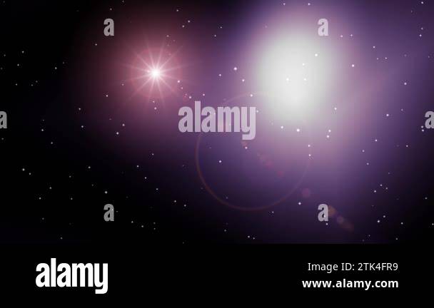 Lens flare animation to right in star universe background animation. 4K ...