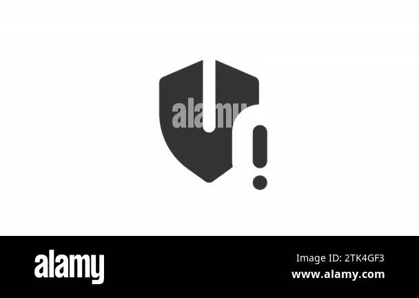 Animated security issue line ui icon. Software problem. Seamless loop HD video with alpha ...